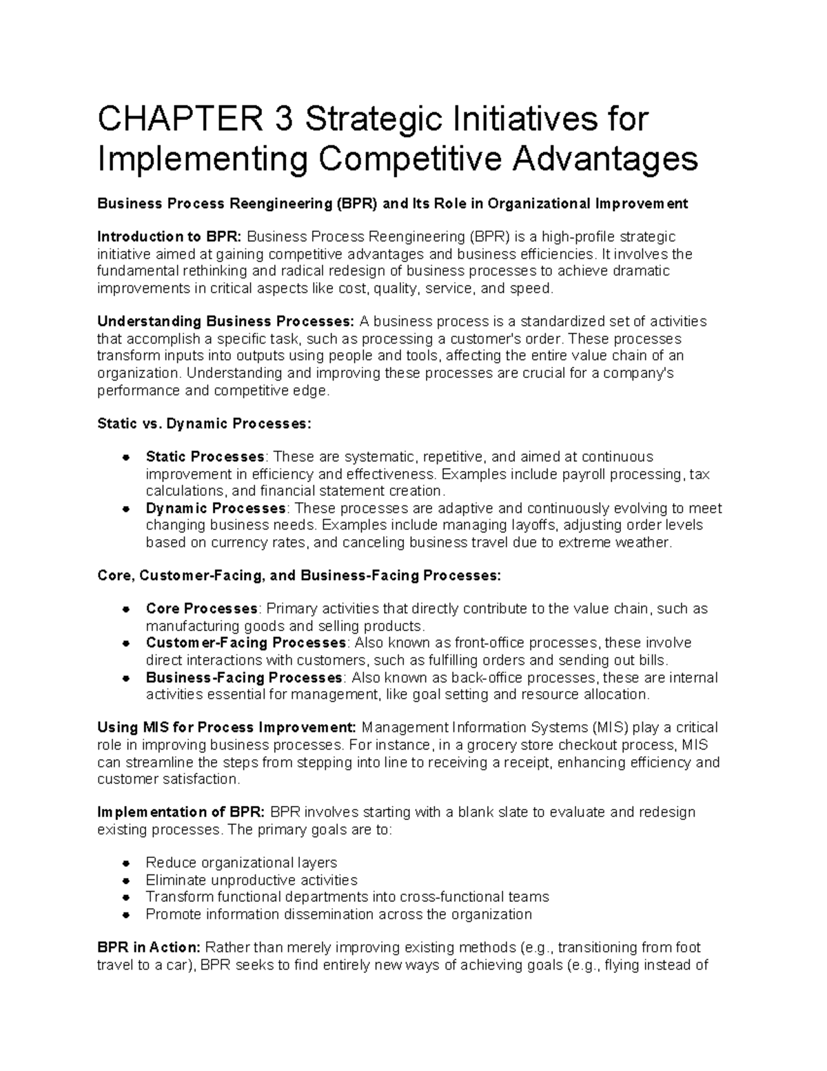 Chapter 3 Strategic Initiatives for Implementing Competitive Advantages ...