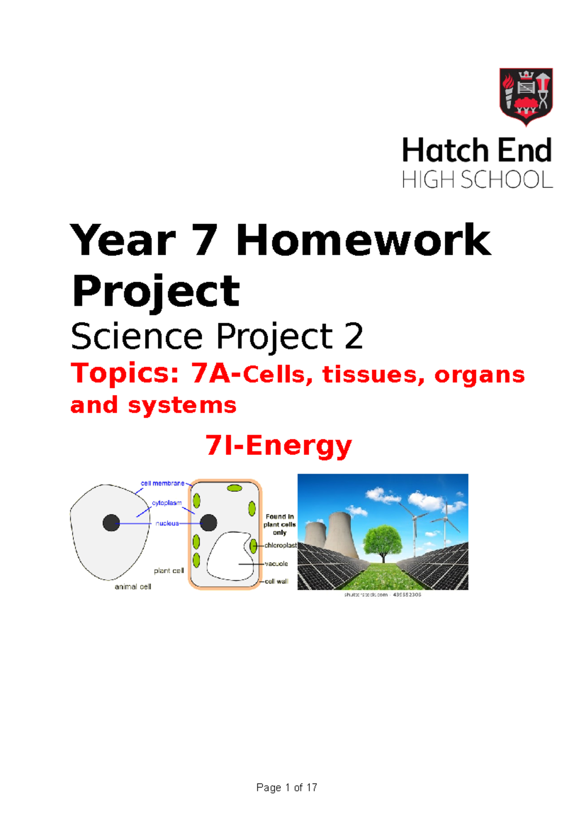 Y7Homework booklet 2- Science - Year 7 Homework Project Science Project ...