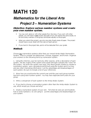 Math 120 - Sets Project - MATH 120 Mathematics for the Liberal Arts ...
