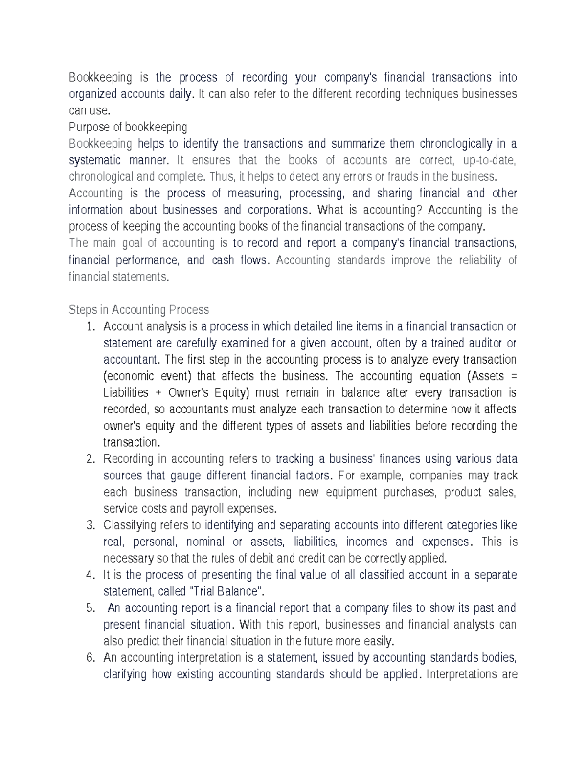 Techno report for ppt - FOR BSCE ANY YEAR - Bookkeeping is the process ...