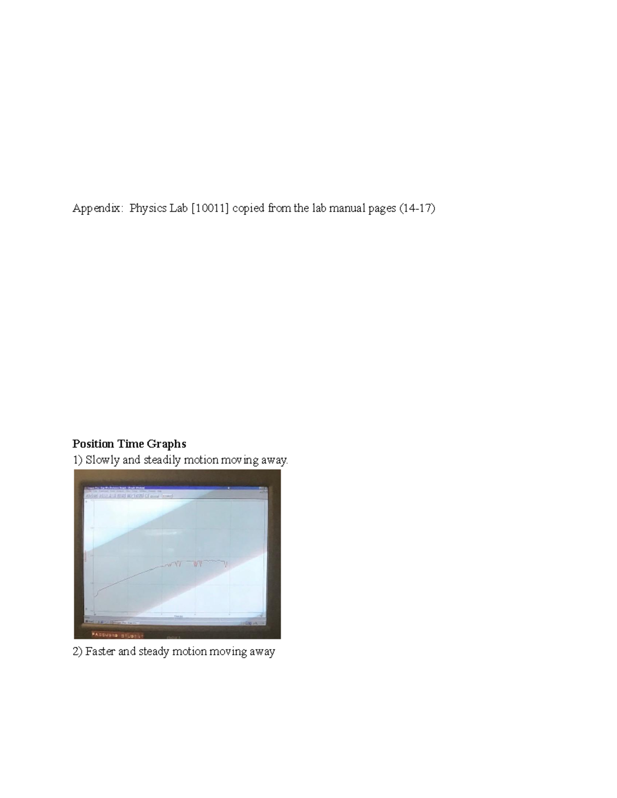 Physics lab 2 - n/a - Appendix: Physics Lab [10011] copied from the lab ...