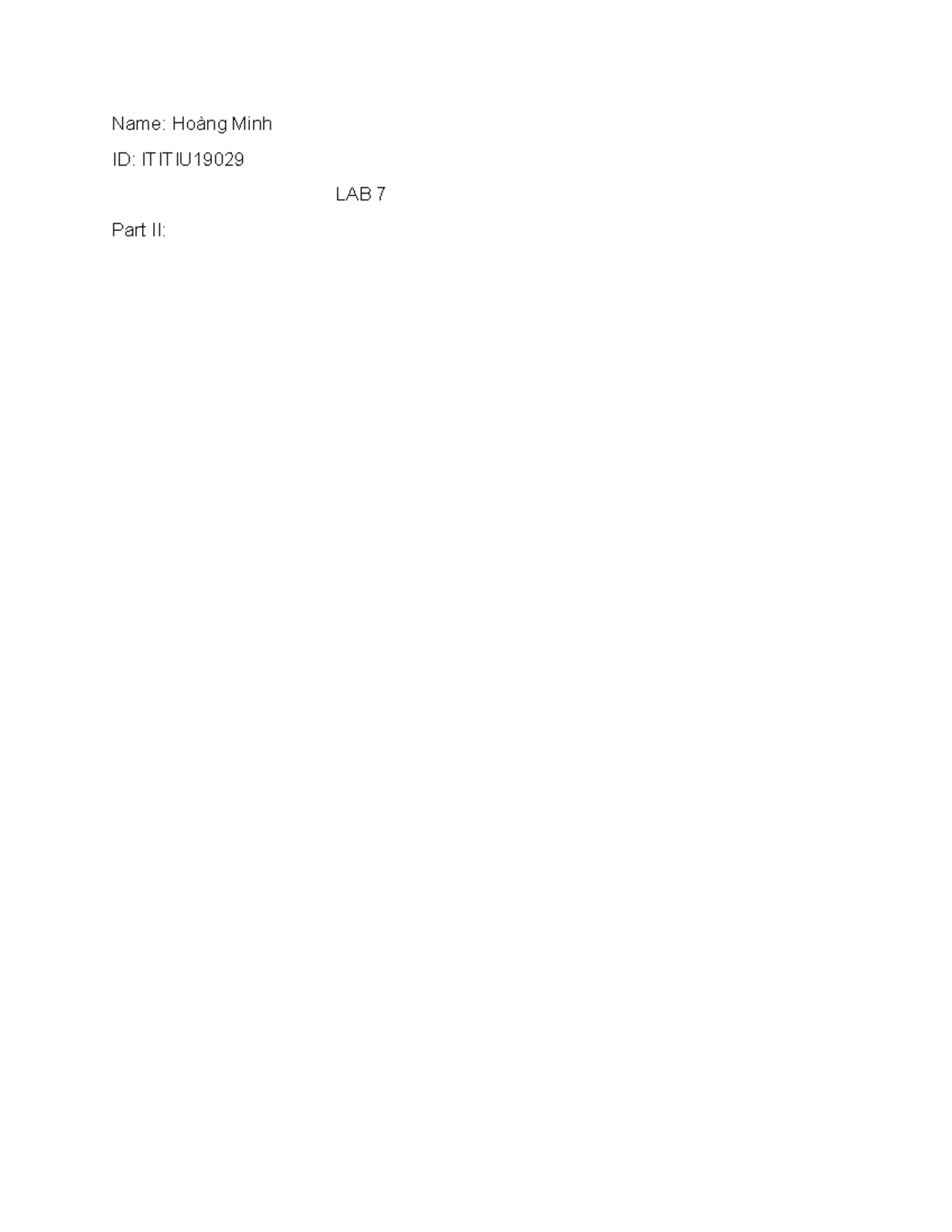 Principles of Database Management Lab7 - Name: Hoàng Minh ID: ITITIU ...
