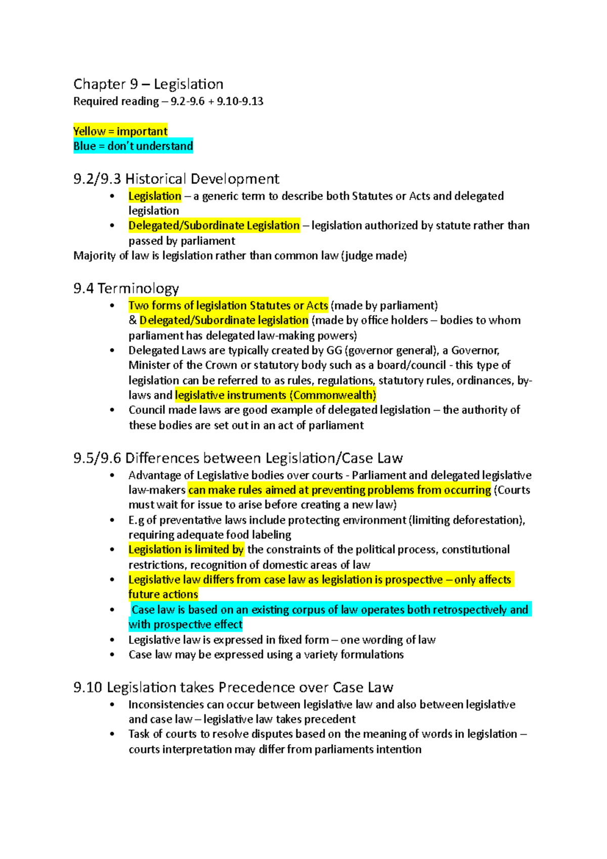 Chapter 9 - legislative process intro to law - Chapter 9 – Legislation ...