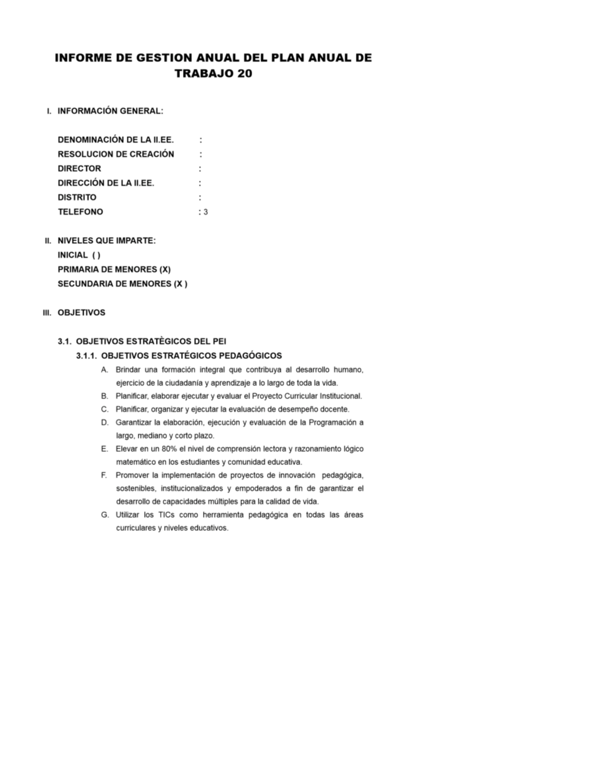 PAT 2024 Okokok - INFORME DEL PLAN ANUAL DE TRABAJO - INFORME DE GESTION ANUAL DEL PLAN ANUAL DE ...