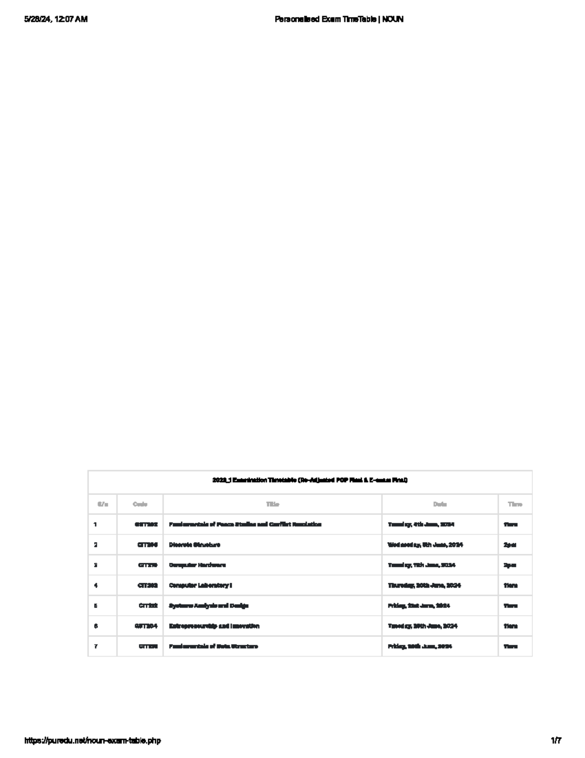 Timetable - computer fundamentals - Studocu