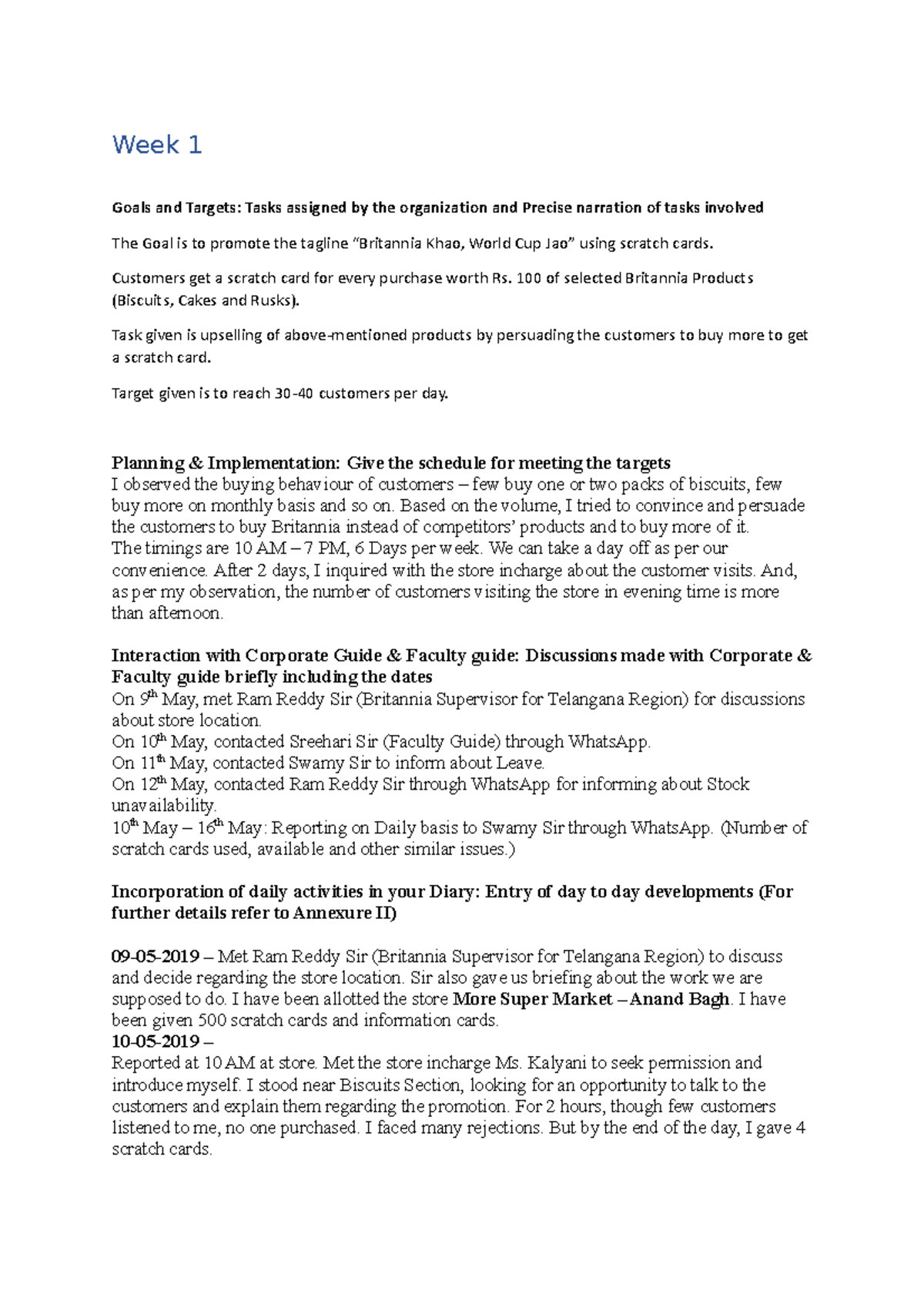 Summer Internship Programme Summary For My Camu Portal - Week 1 Goals ...