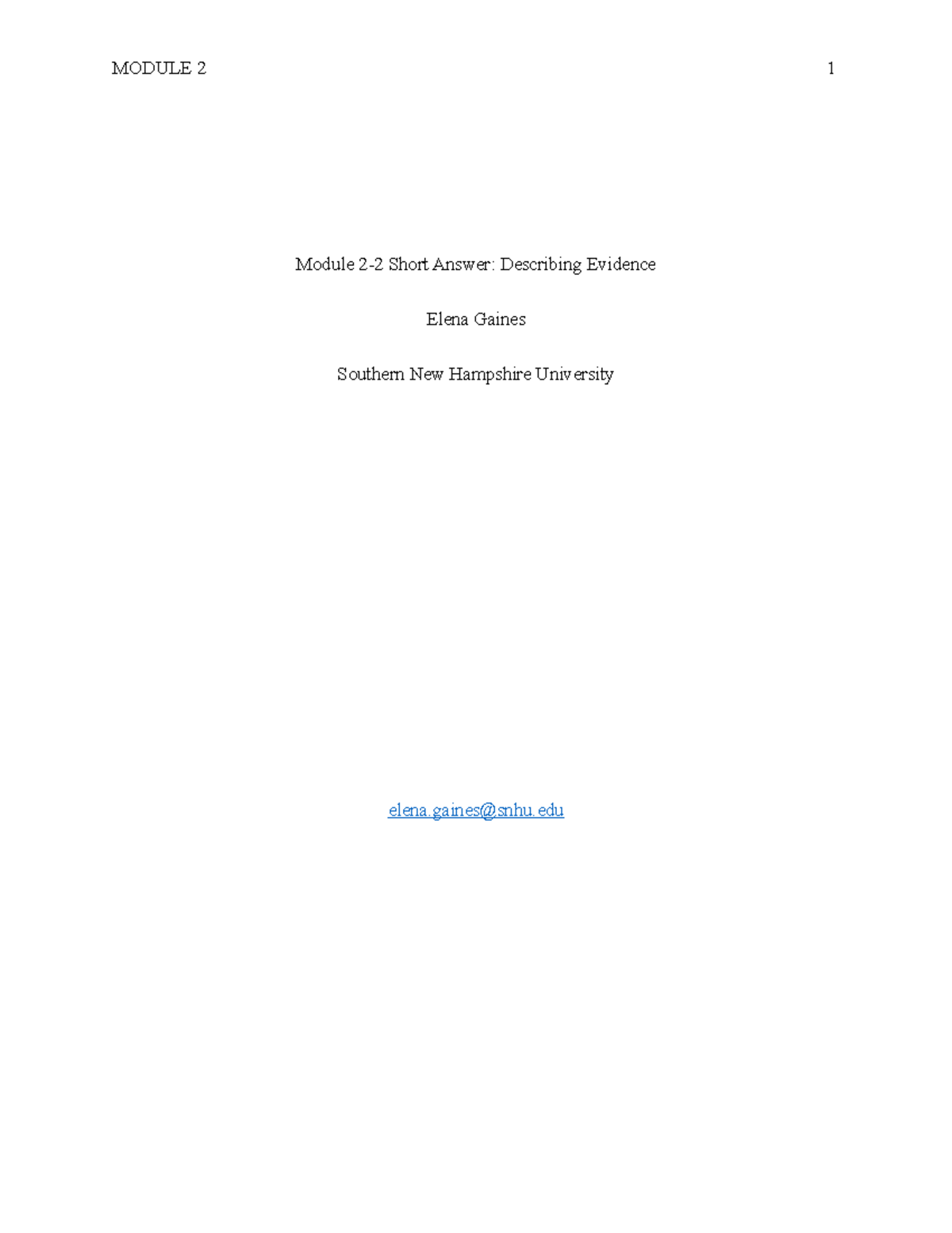Module 2 short answer describing evidence - Module 2-2 Short Answer ...