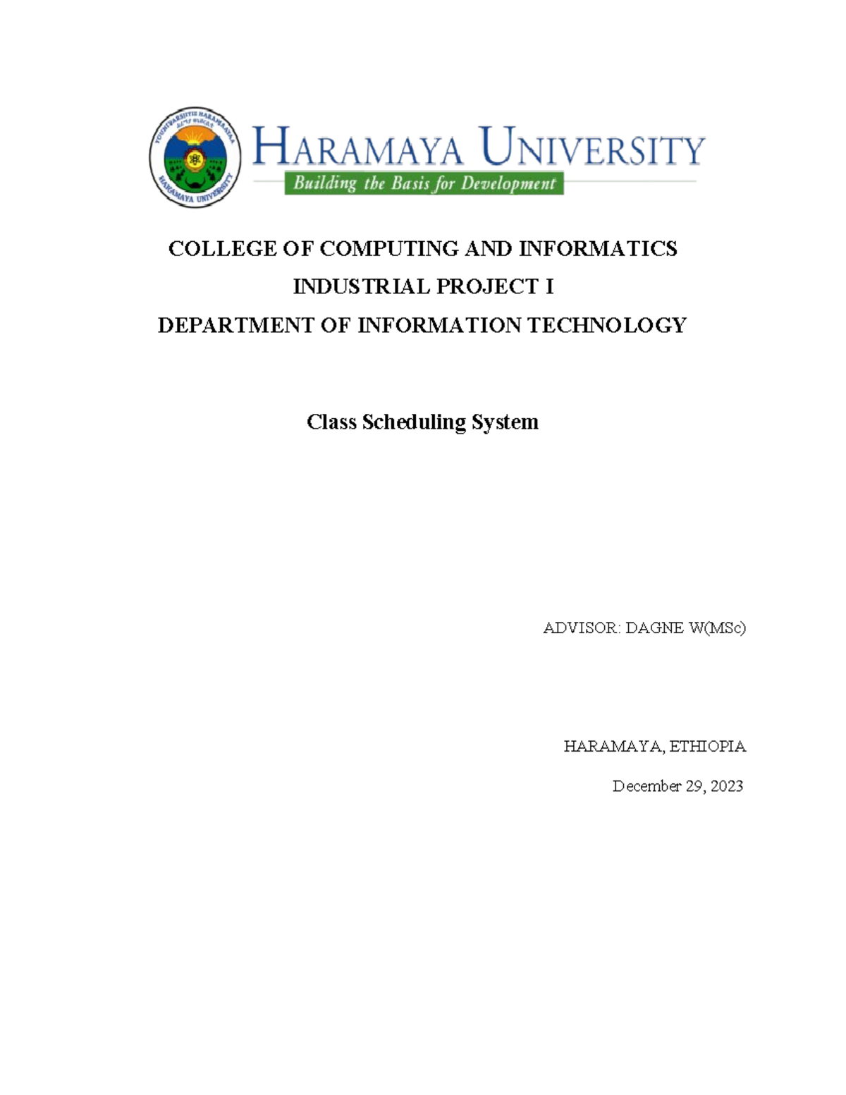 Industrial project 1 - zczxc - COLLEGE OF COMPUTING AND INFORMATICS ...
