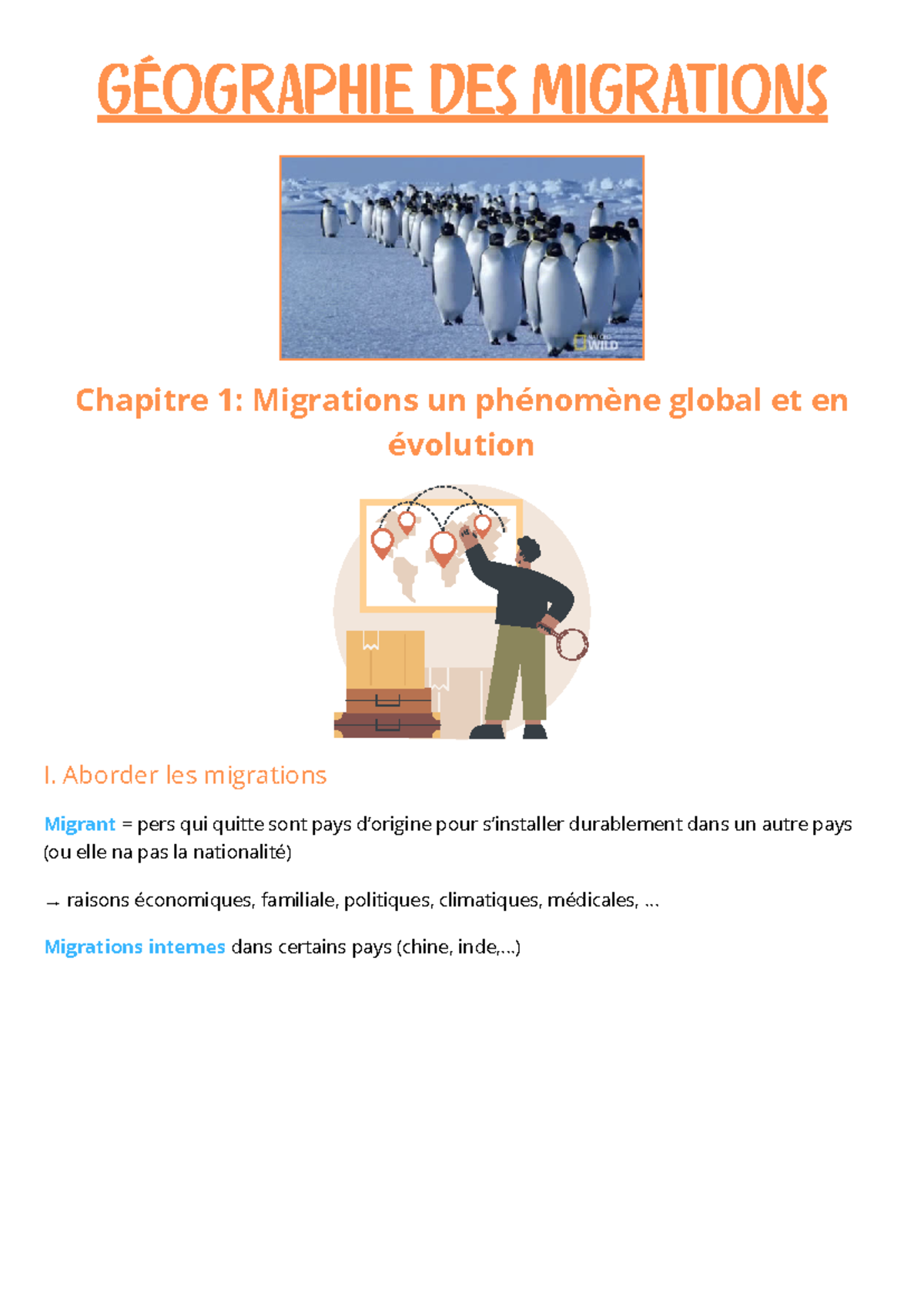 Géographie des migrations - Géographie des migrations Chapitre 1 ...