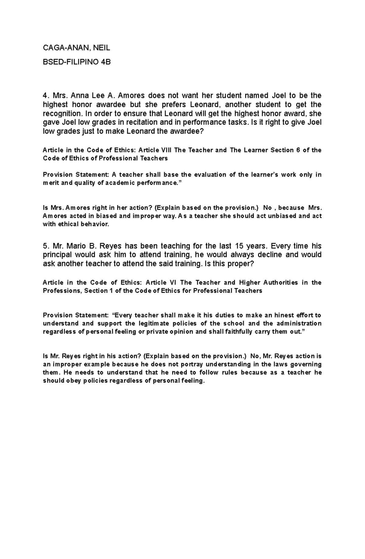 CAGA-ANAN, Topic 1-9 - Essay - CAGA-ANAN, NEIL BSED-FILIPINO 4B 4. Mrs ...
