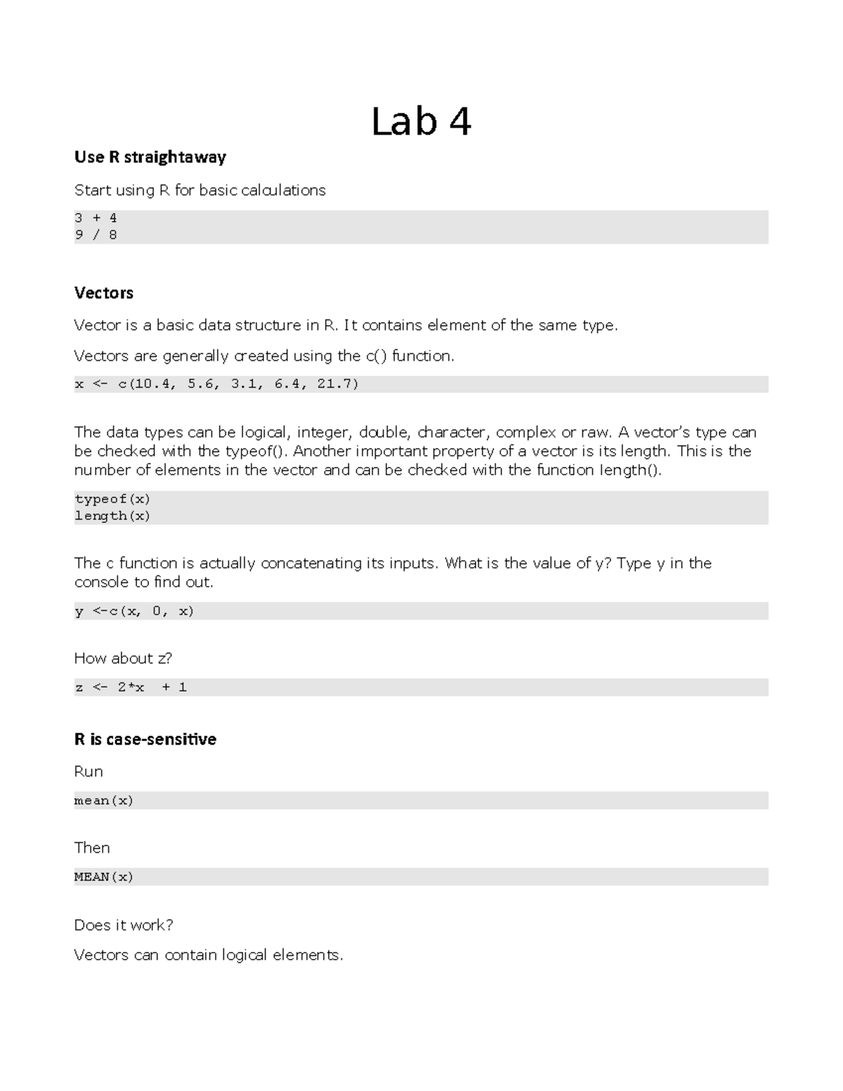 Lab 41 - Importing data into R is a necessary step that, at times, can ...