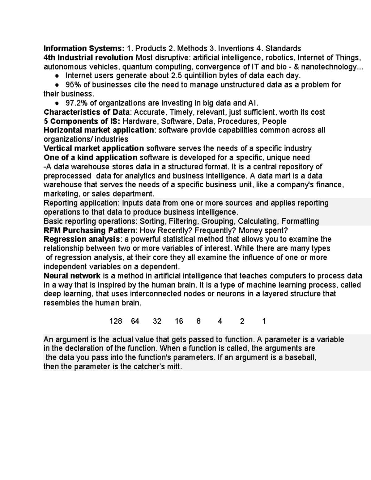 Midterm Review Bus4 110A - Information Systems: 1. Products 2. Methods ...