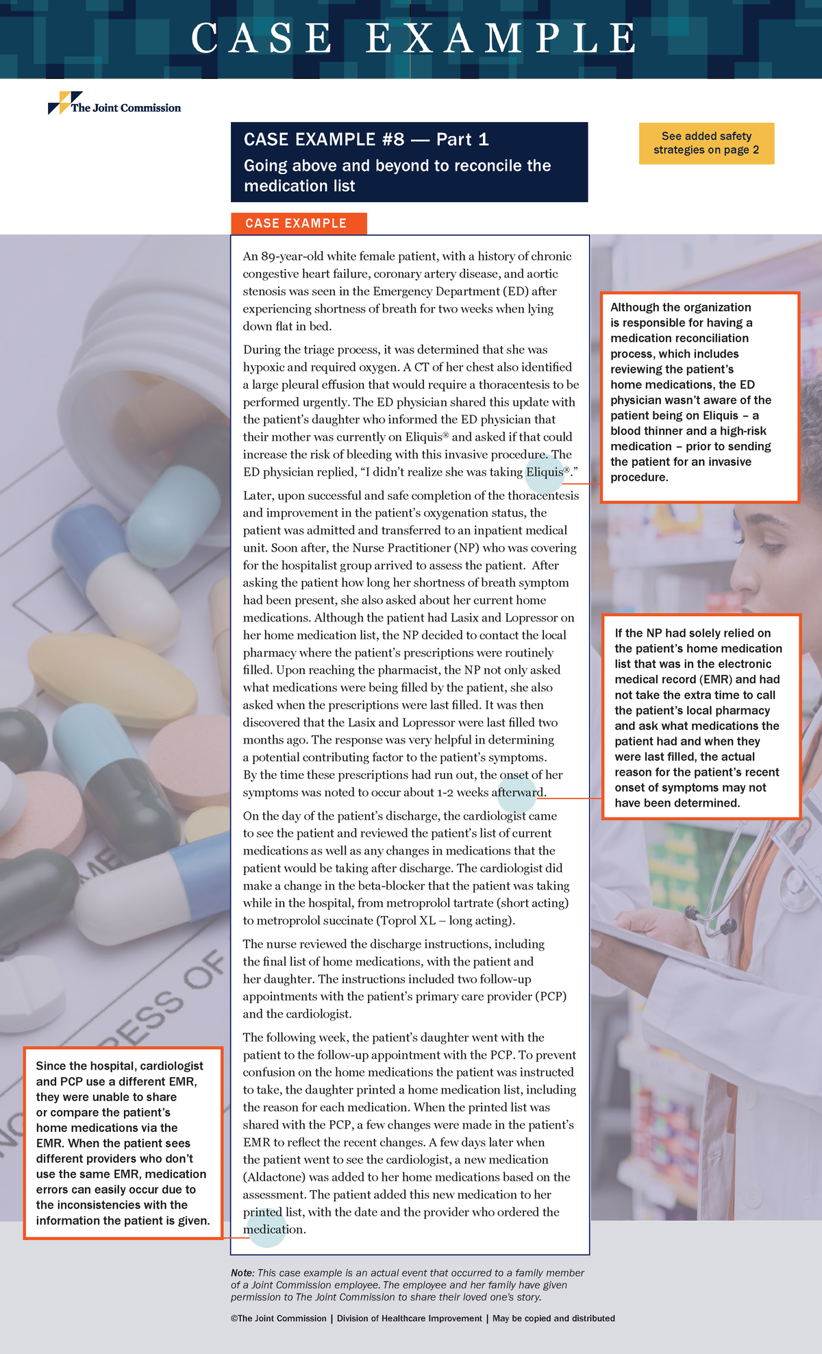 Case example 8 medication reconciliation - CASE EXAMPLE Since the ...