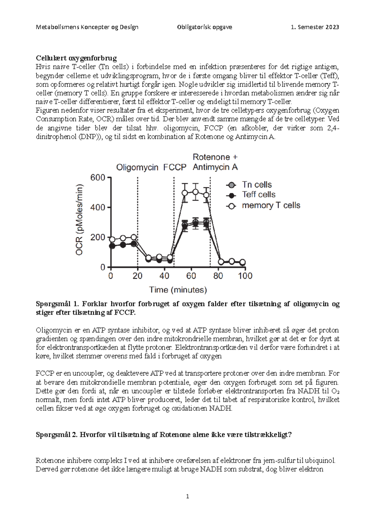 Obligatorisk opgave metabolisme 1 - Metabolismens Koncepter og Design ...