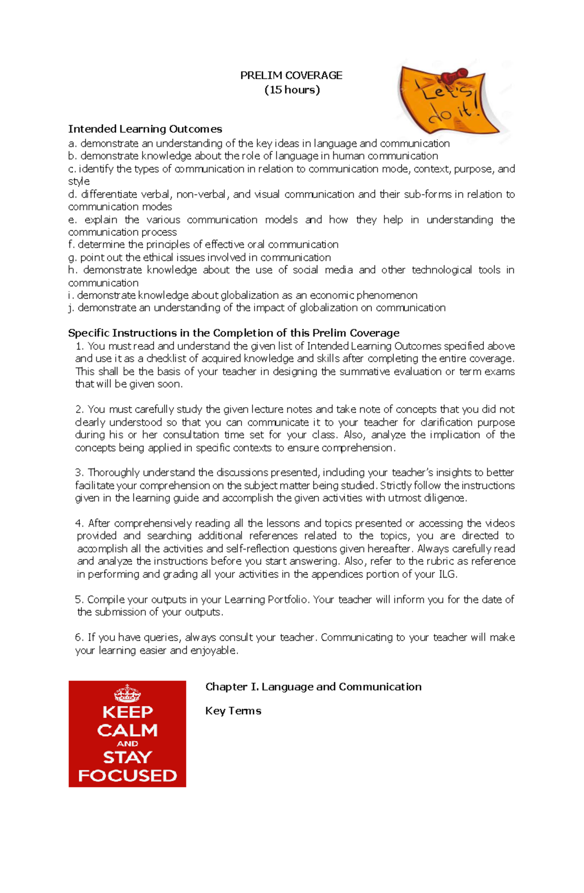 1 - the examination that will help students - PRELIM COVERAGE (15 hours ...