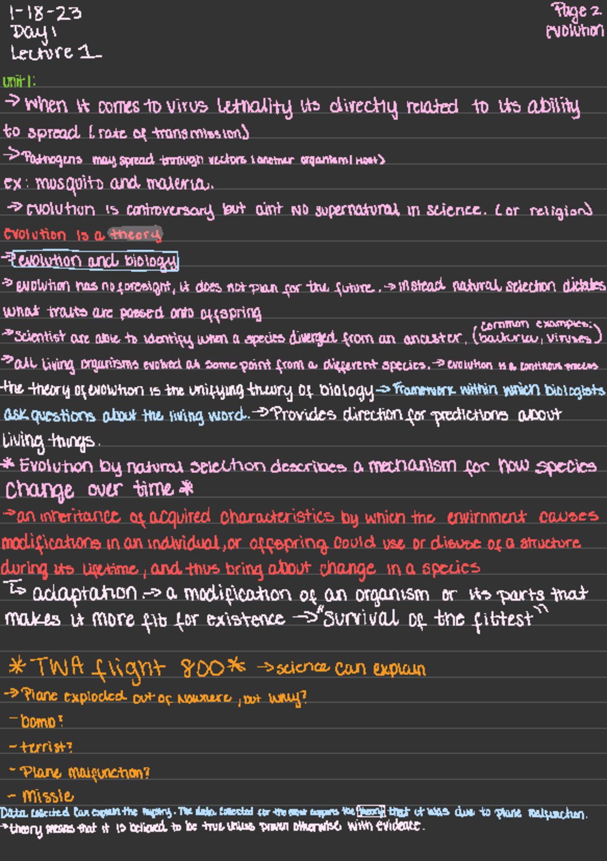 Evolution - everything for unit 1 : lecture 1-10 summarized, including ...