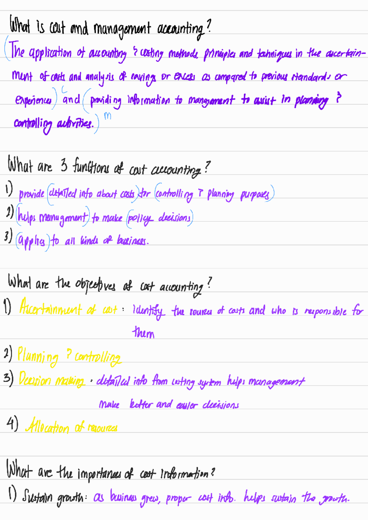 T1 maf151 notes - What is cost and management accounting? (The ...