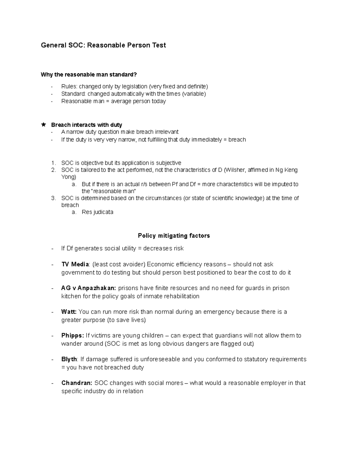 5. SOC - These are my own summaries - use at your own discretion ...