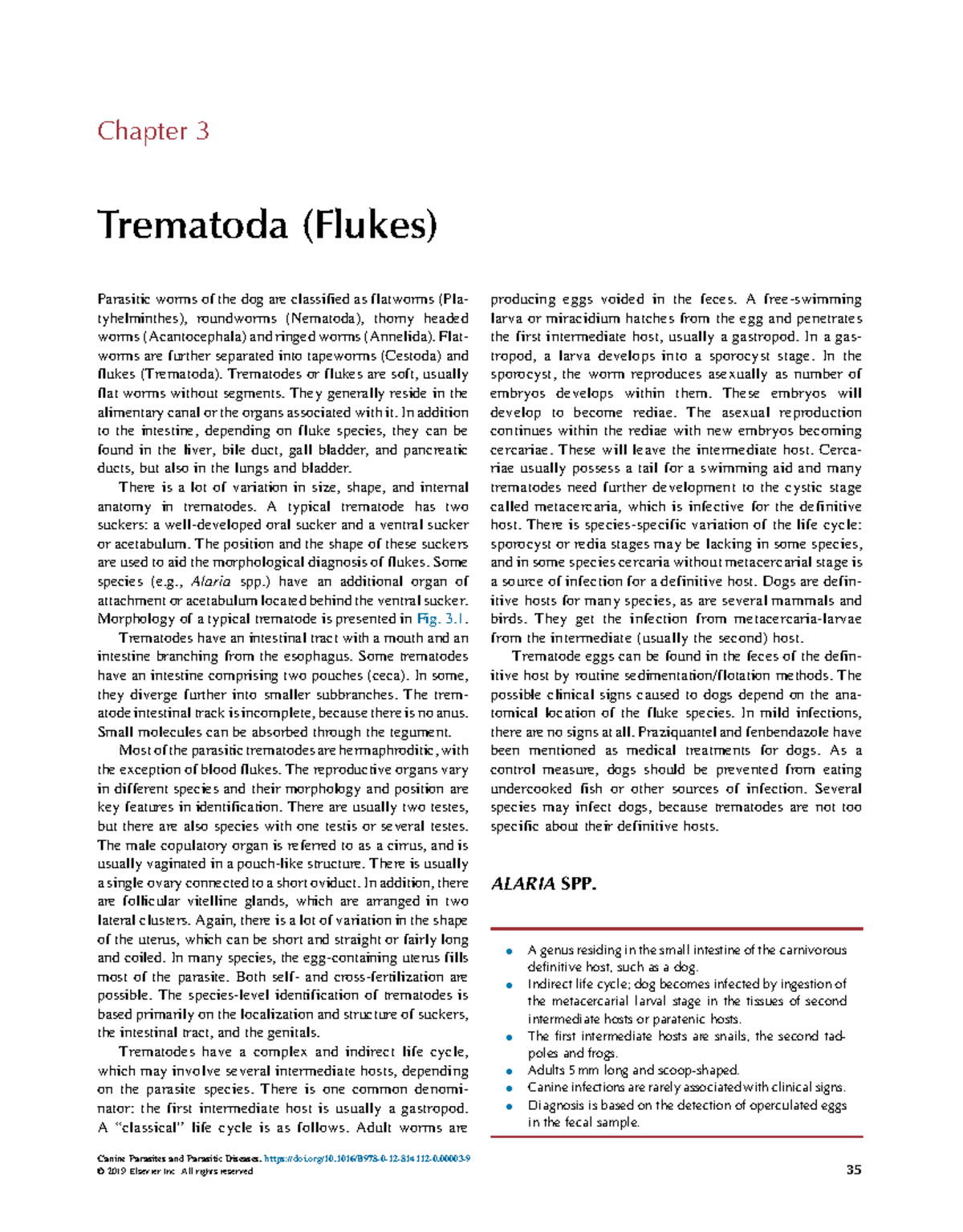 Tr1 - TR1 - Chapter 3 Trematoda (Flukes) Parasitic worms of the dog are ...