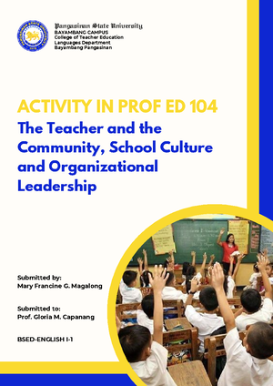 PROF ED 106 SG 4 - Pangasinan State University Course: BYPROFED 106 ...