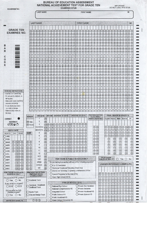 Nat practice test answer sheet - ANSWER FOR EXAMINEE'S DESCRIPTIVE ...
