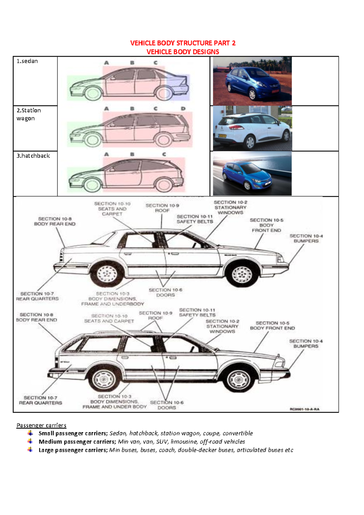 Vehicle structure part 2-1 - VEHICLE BODY STRUCTURE PART 2 VEHICLE BODY ...