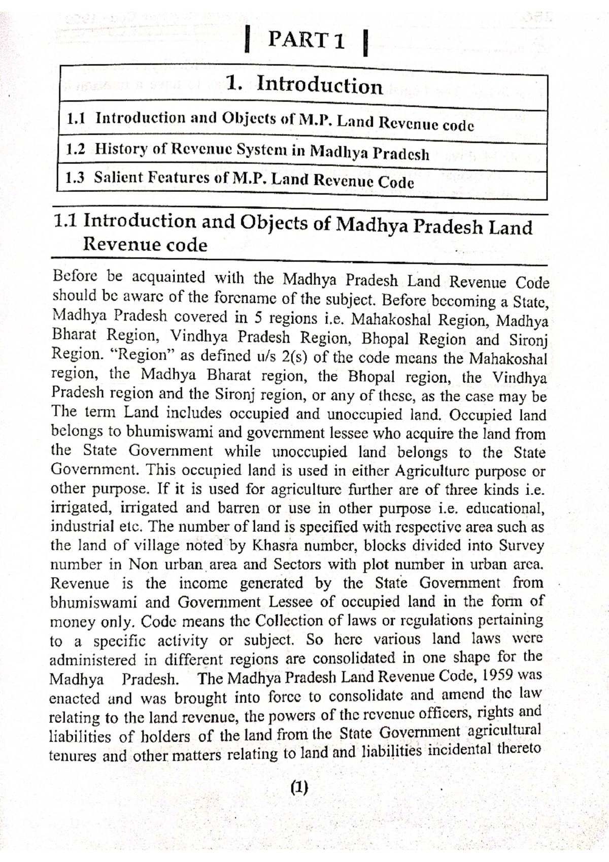Introduction of Object of Mplrc - B.A.L.LB (Hons.) - Studocu