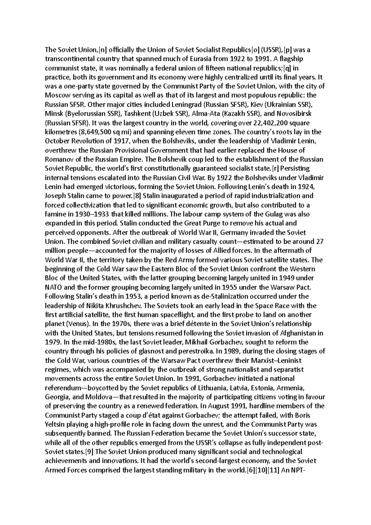 The Soviet Union - Summary - The Soviet Union,[n] officially the Union ...