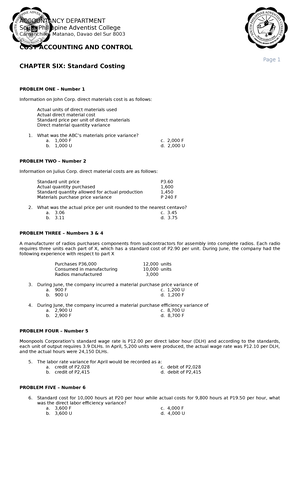Practical Exercise 1 - Basic Cost Concepts - COST ACCOUNTING & CONTROL Practical Exercises ...