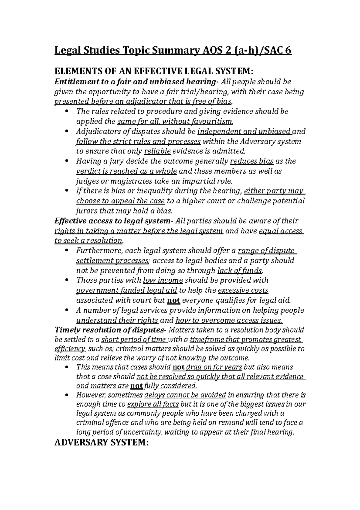 Legal Studies Topic Summary - LAW1019 - RMIT University - Studocu