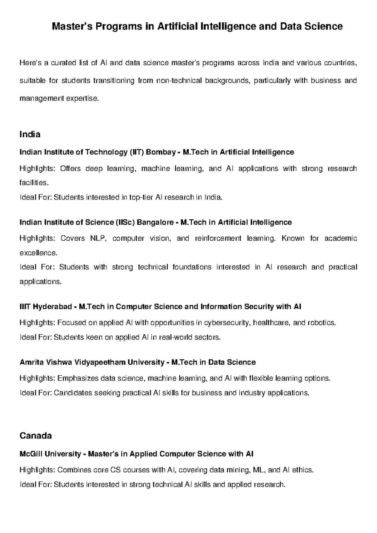 Masters AI Programs - Master's Programs in Artificial Intelligence and ...