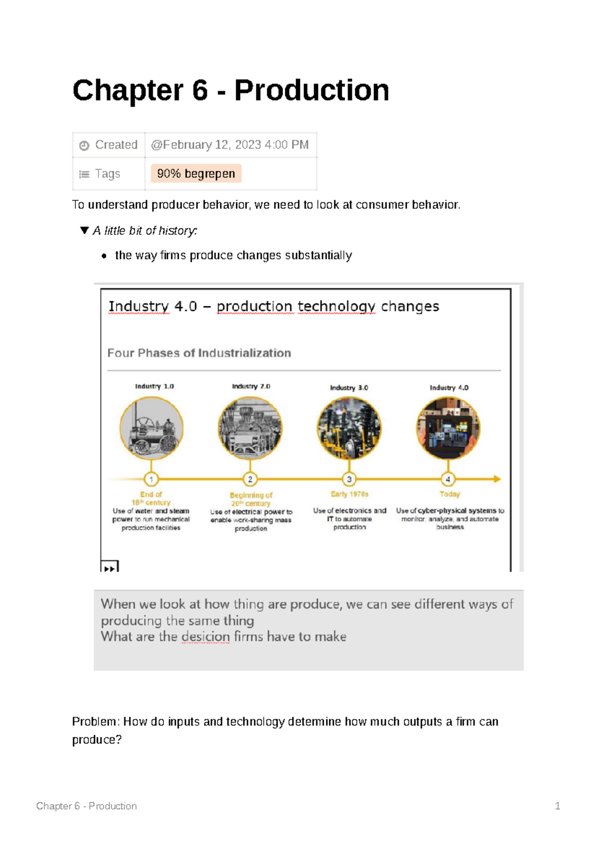 Chapter 6 - Production - Samenvatting Boek + PPT - Chapter 6 - Production Created Tags 90% ...