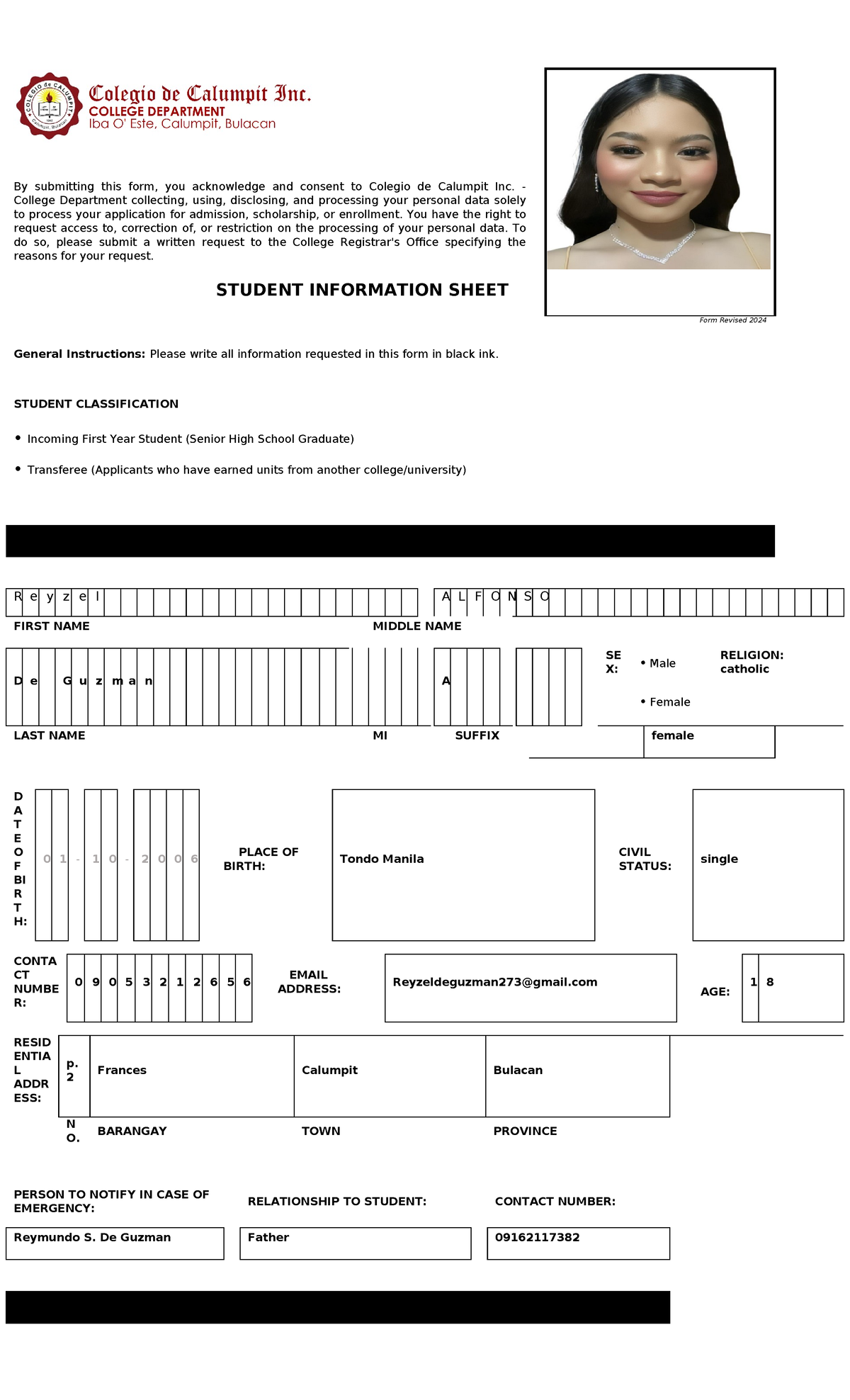 Docu - information sheet - By submitting this form, you acknowledge and ...
