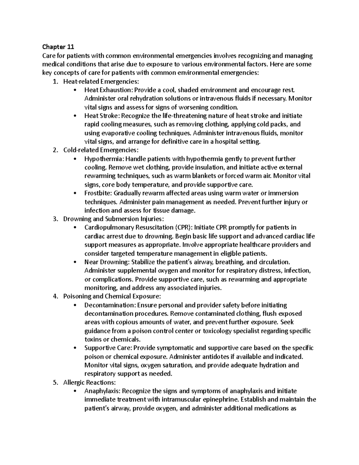 Enviromental Emergency - Chapter 11 Care for patients with common ...