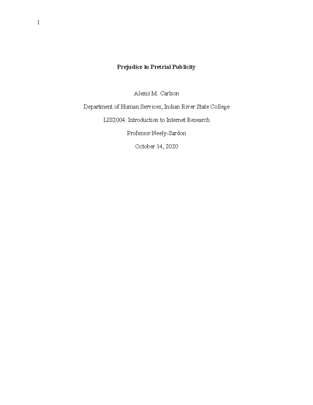 APAAnnotated Bibliography Template - 1 Prejudice in Pretrial Publicity ...
