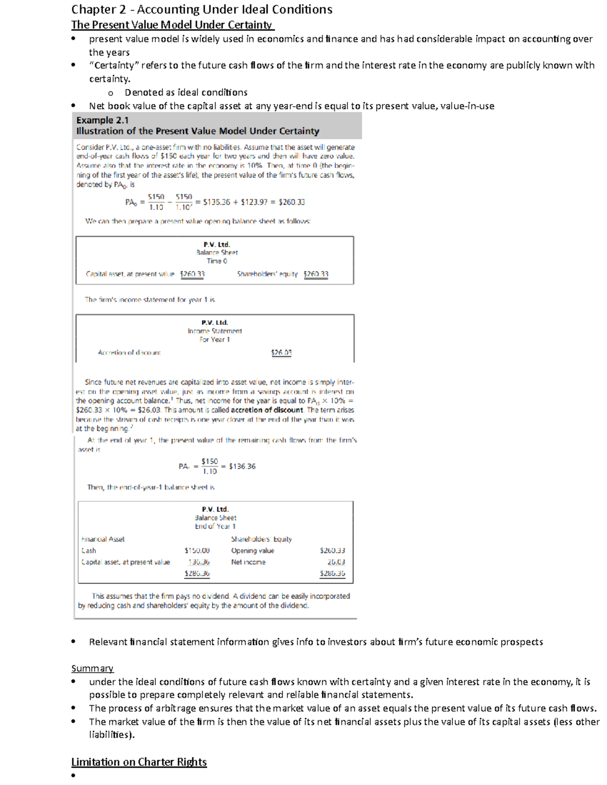 Chapter 2 - Accounting Under Ideal Conditions - Chapter 2 - Accounting ...