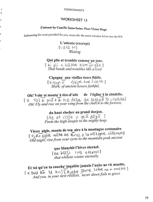 French Diction HW #15 - practice - FRE 4341 - Baylor University - Studocu