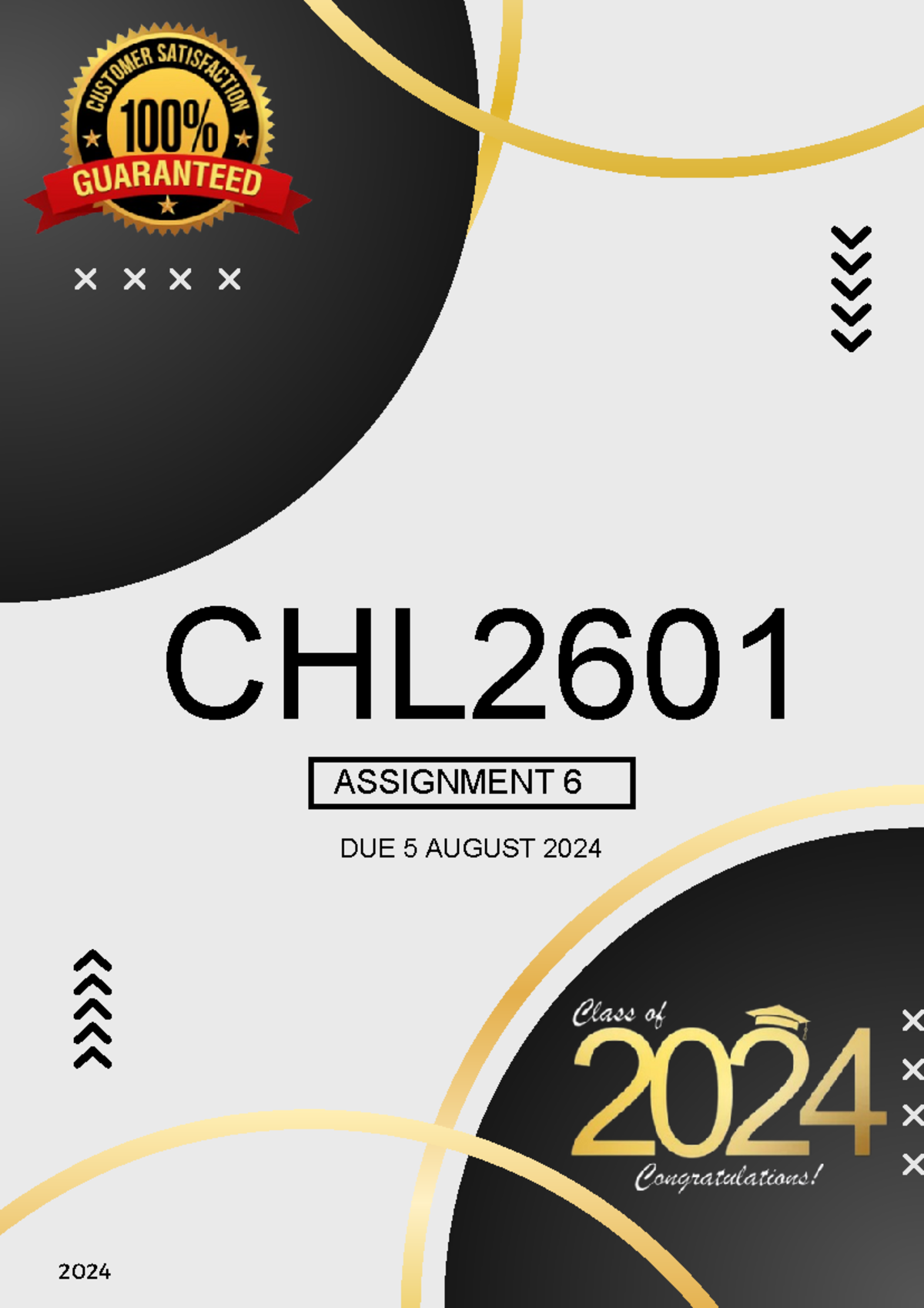 CHL2601 Assignment 6 2024 - CHL ASSIGNMENT DUE 5 AUGUST CHL ASSESSMENT ...
