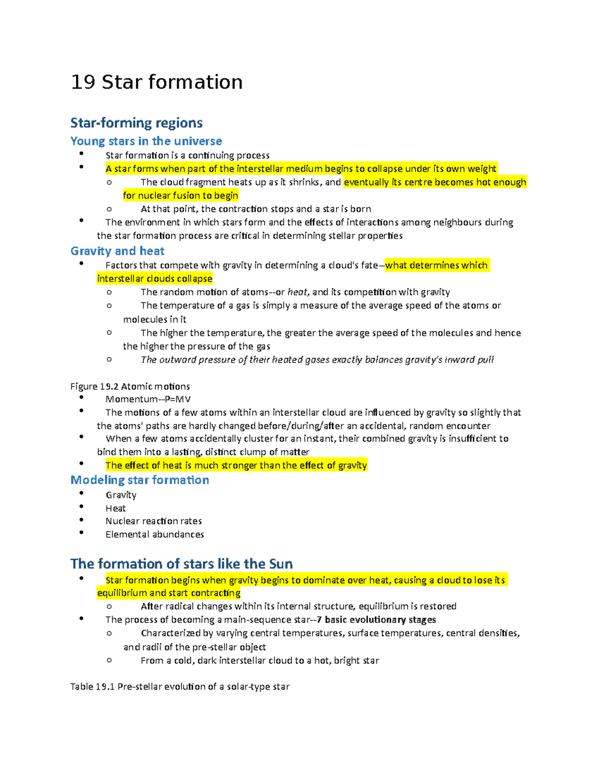 19 Star formation - 19 Star formation Star-forming regions Young stars ...