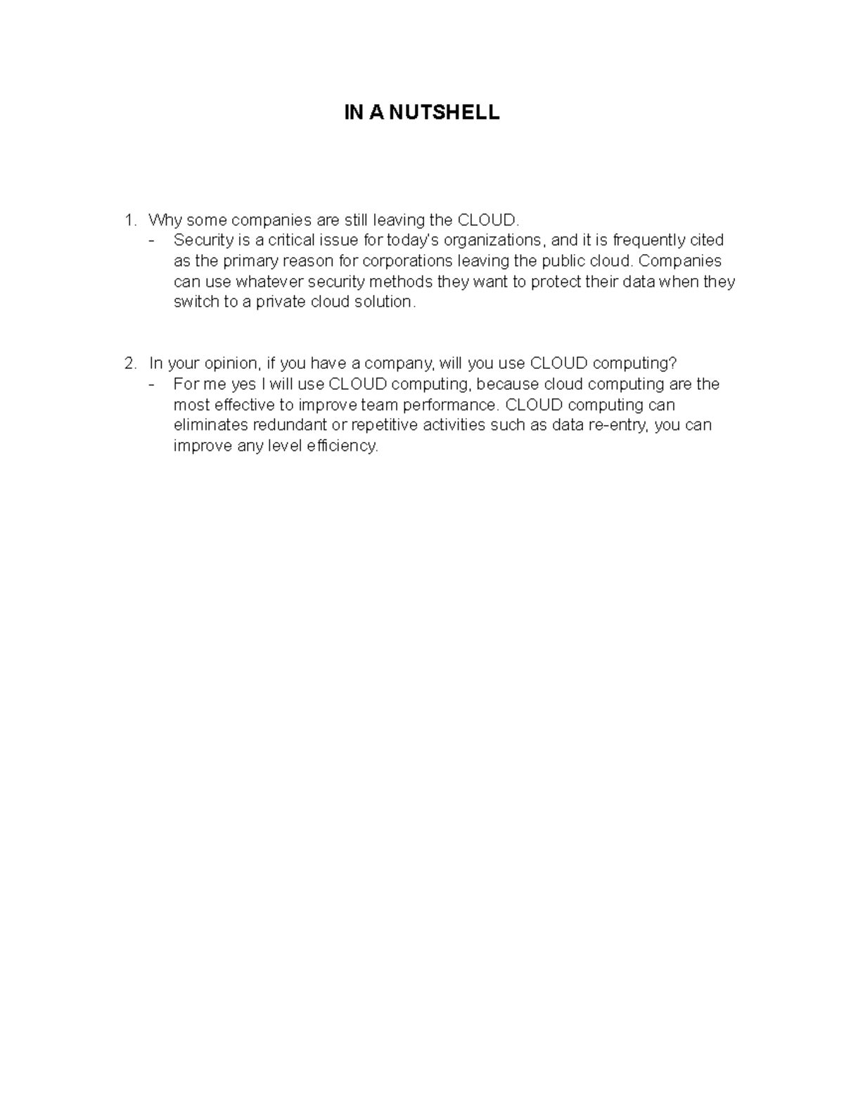 IN A Nutshell - WEEK 5 - Barrientos Structured Language - Technology ...