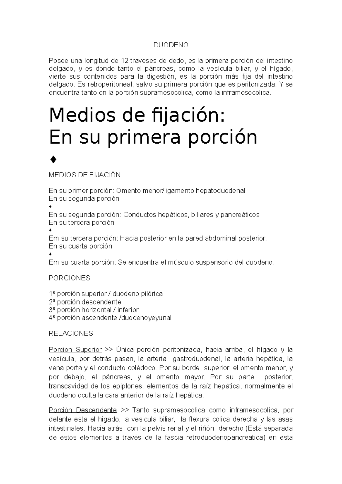 Duodeno Resumen Latarjet - DUODENO Posee una longitud de 12 traveses de ...