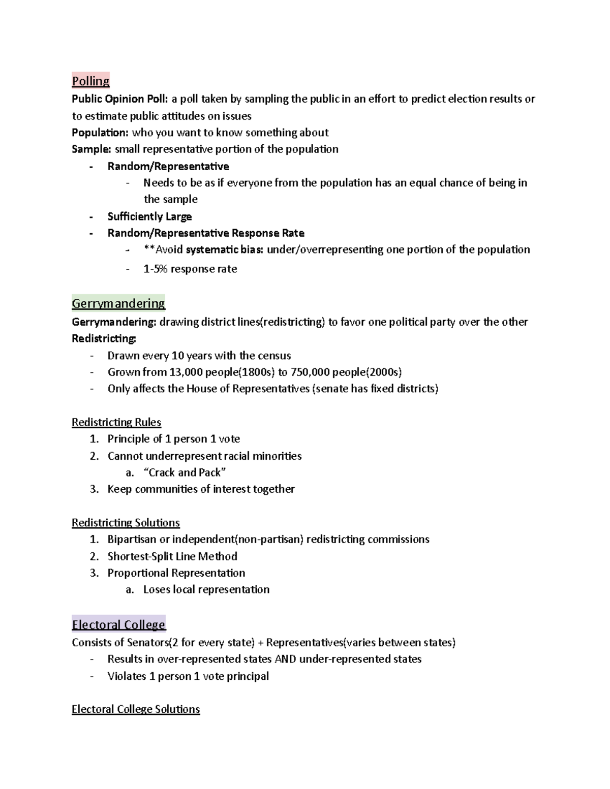 PSC 101 - Exam 2 Lecture Notes Part 4 - Polling Public Opinion Poll: a ...