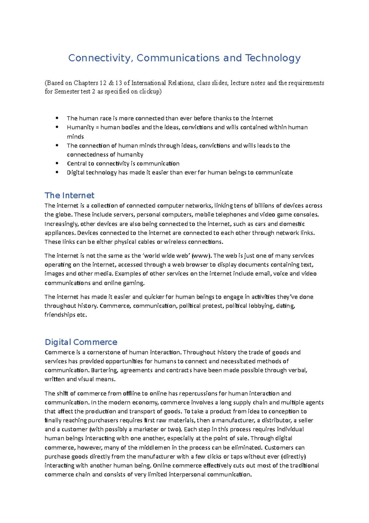 Connectivity and Technology - Connectivity, Communications and ...