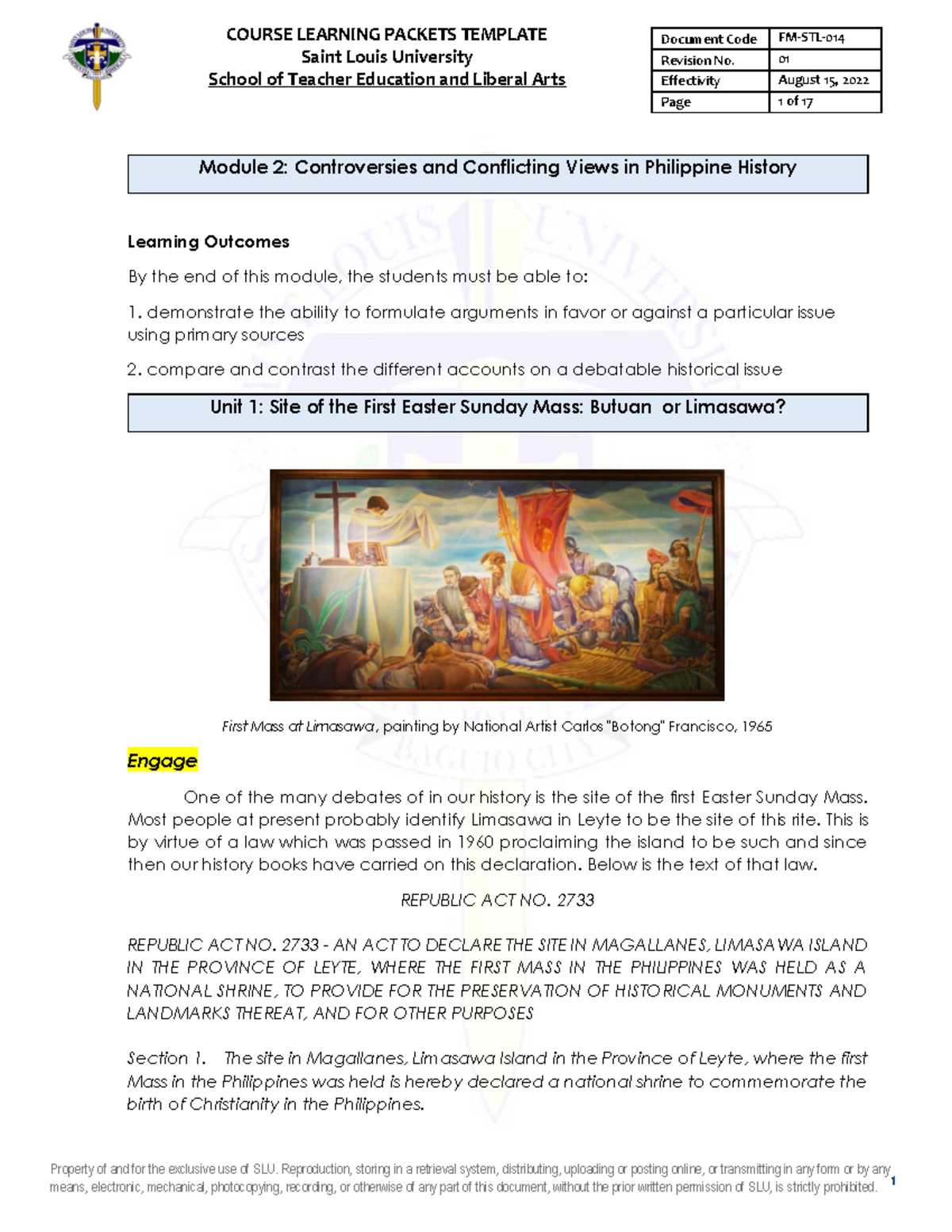 GHist Module 2, Unit 1 with Sentence Number - Property of and for the ...