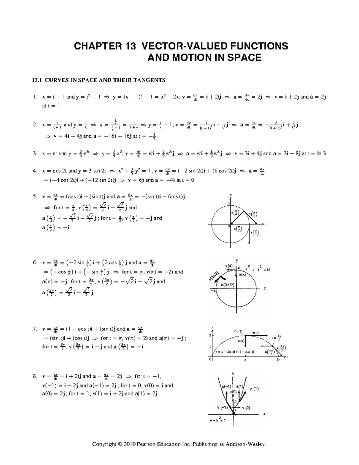 Thomas solutions 13 - 學習資源 - CHAPTER 13 VECTOR-VALUED FUNCTIONS AND MOTION IN SPACE 13 CURVES IN ...