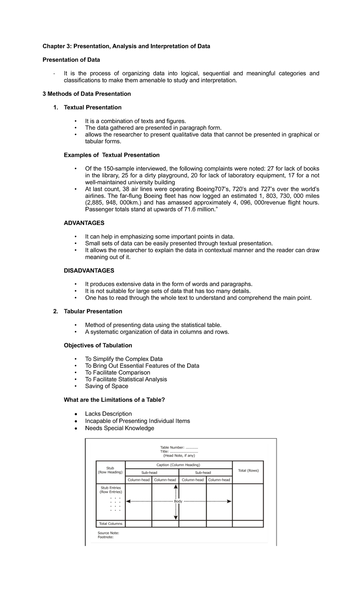 Research - Handout 3-4 - Chapter 3: Presentation, Analysis and ...