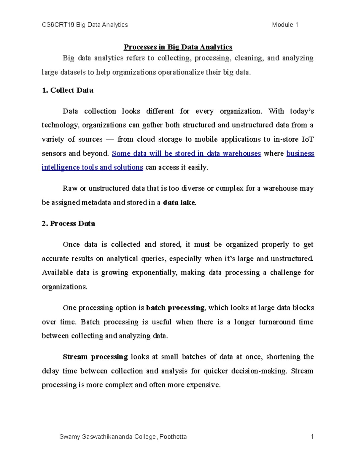 2020-12-15 Module 1 Session 3 Analytic Processes and Tools Analysis vs Reporting Modern Data ...