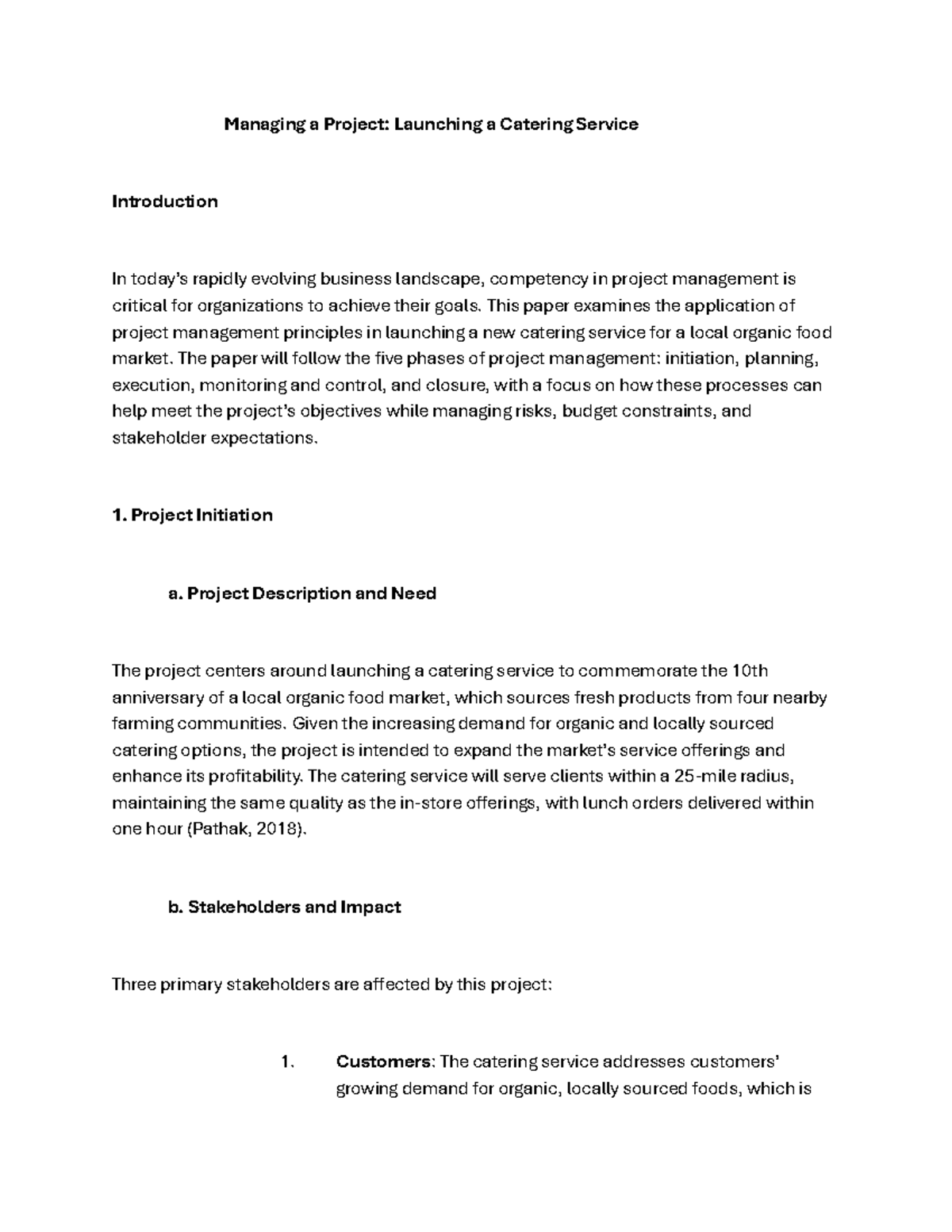 Managing a Project - This paper examines the application of project ...