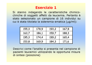 Esercizi Test T Student e Tavola 2 - Statistica Medica - Studocu