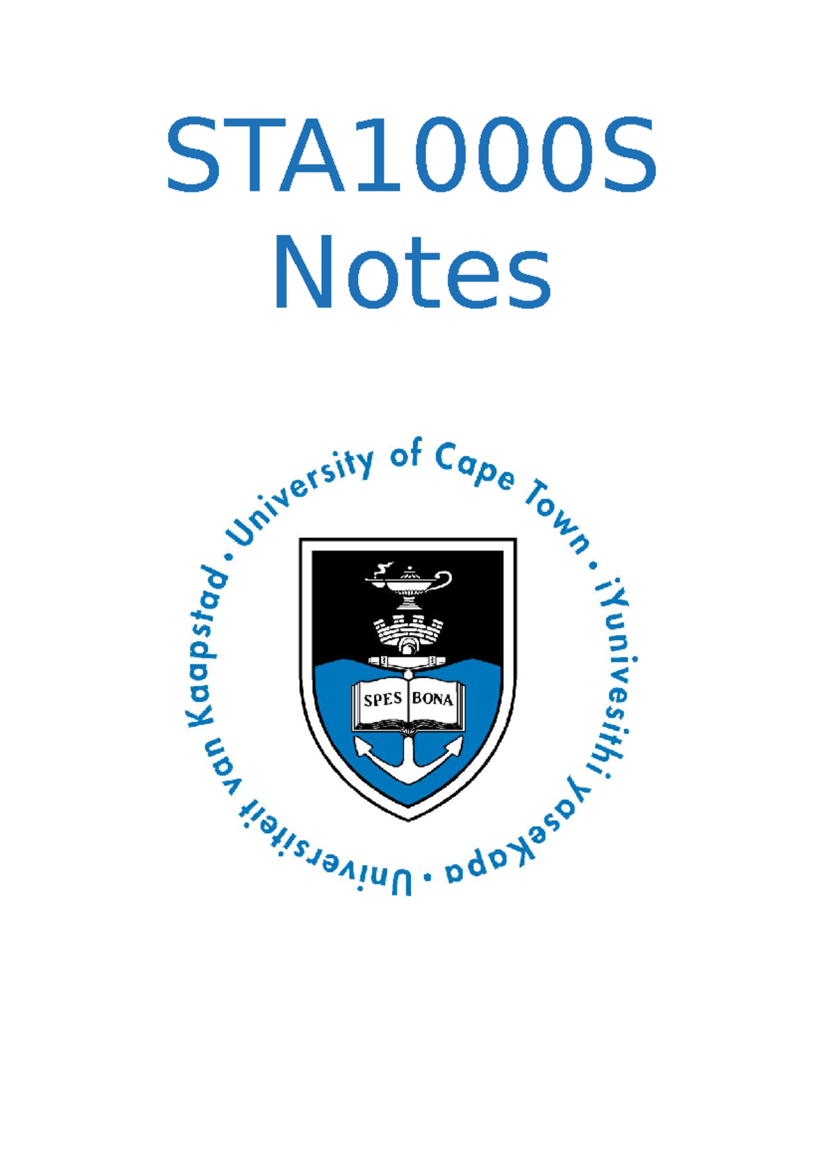 Stats Notes - Notes Table of Contents - Studocu